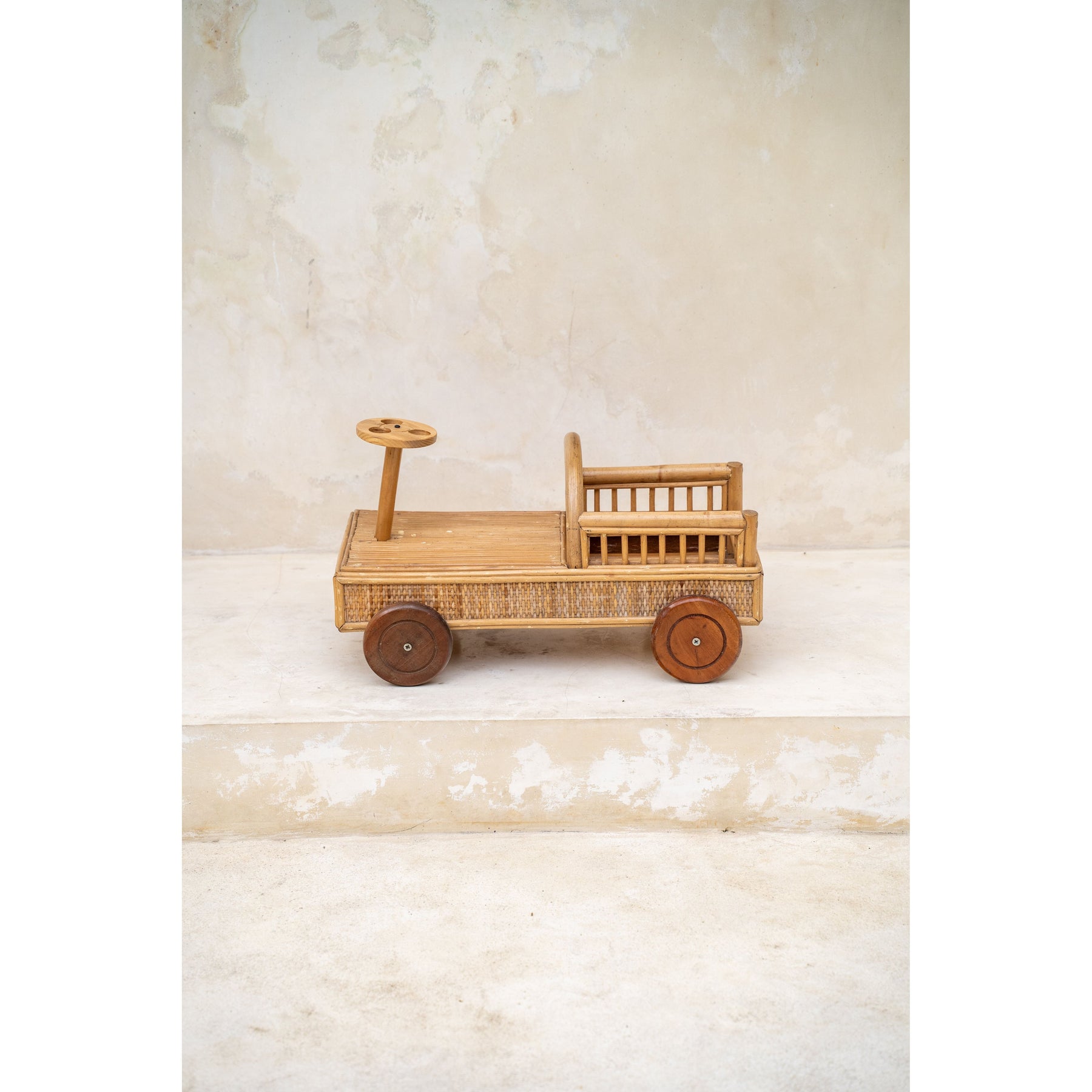 Freebird Rainbow Wagon – Rattan Pull Toy for Playroom & Ride-On Fun ...